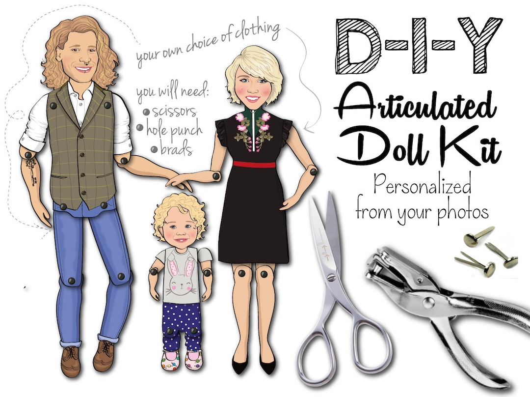 Articulated Paper Doll DIY Kit - Personalized From Your Photos ...