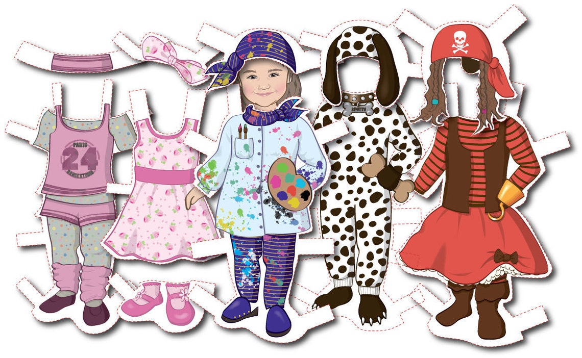 Toddler's Personalized Paper Doll Kit - Printable - DIGITAL FILES - Etsy