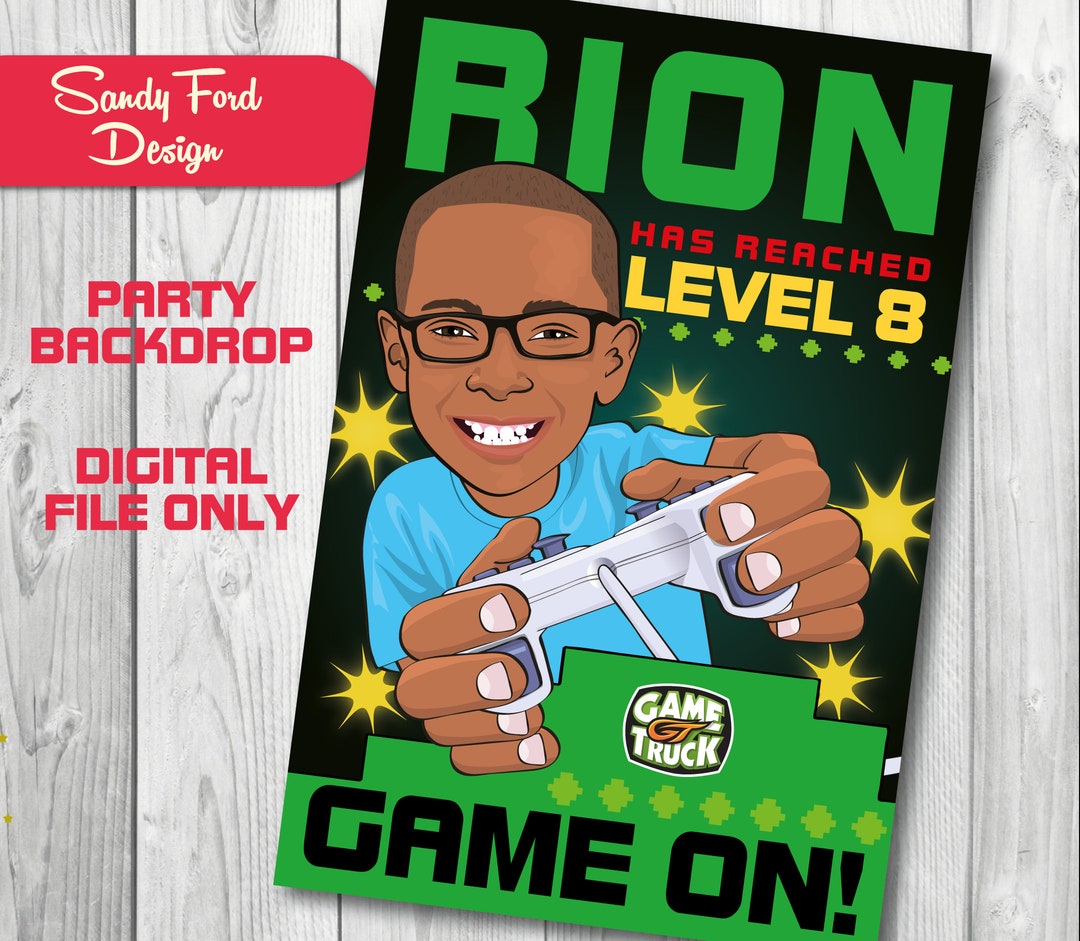 Video Game Birthday Party Table Backdrop - Gaming Party Poster ...