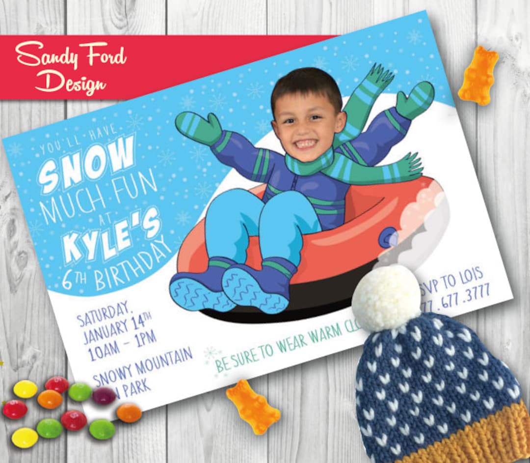 Snow Birthday Party Invitation for Boy or Girl - Personalized With Your ...