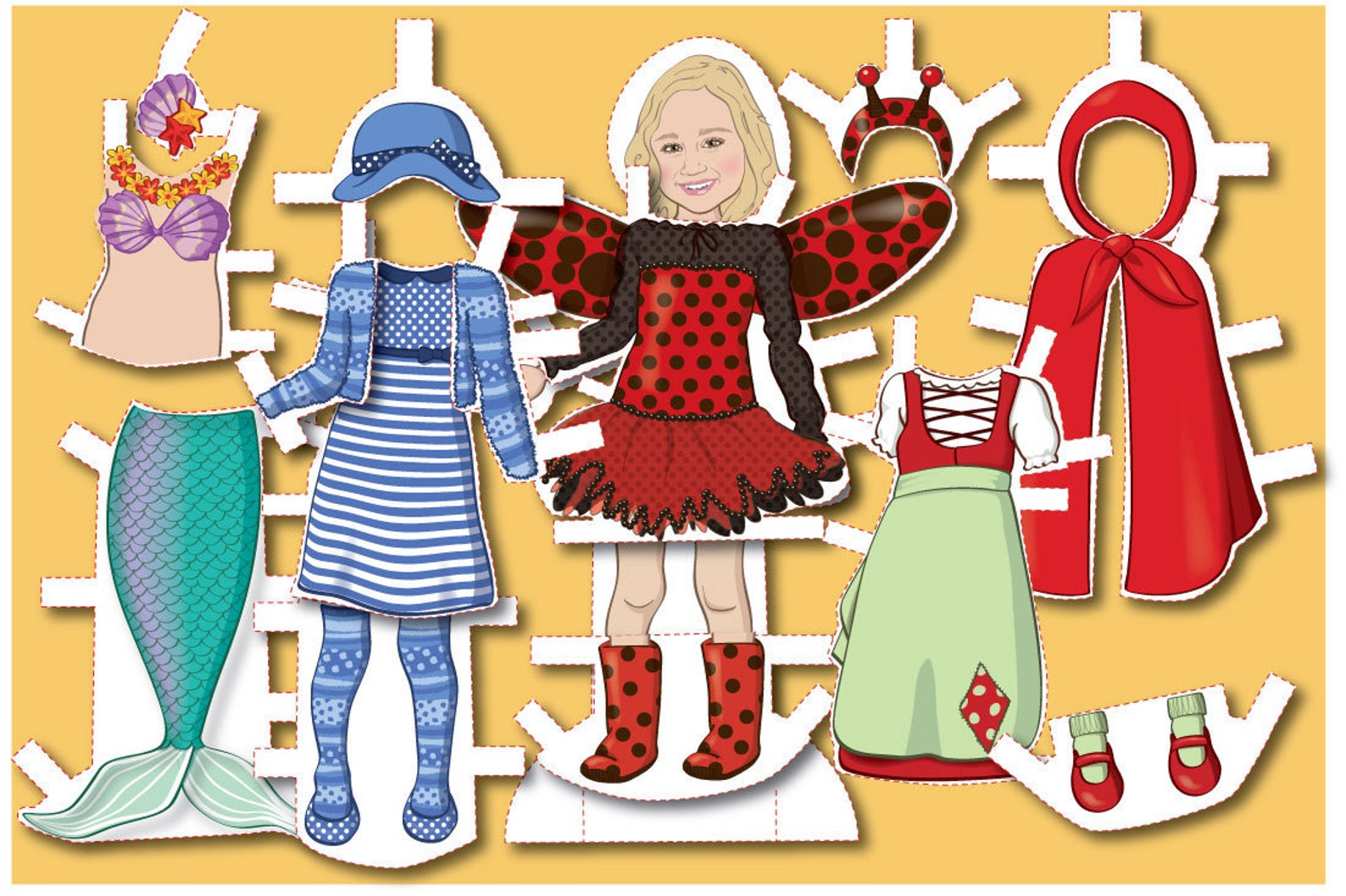 Personalized Paper Doll Kit Printable DIGITAL FILES - Etsy