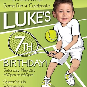 Tennis Birthday Party Invitation - Personalized With Your Photo DIGITAL ...