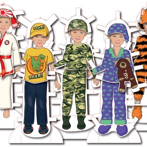 Boy's Personalized Paper Doll Kit - Printable - DIGITAL FILES - Etsy