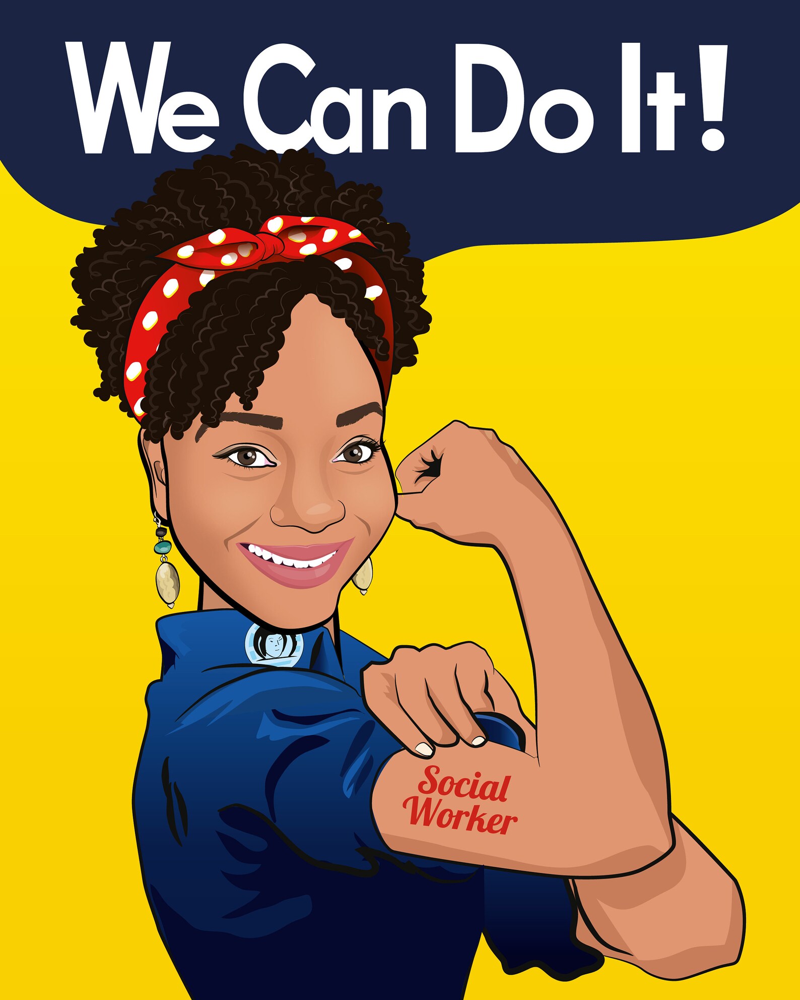 Personalized Rosie the Riveter Print Illustrated From Your Photo ...
