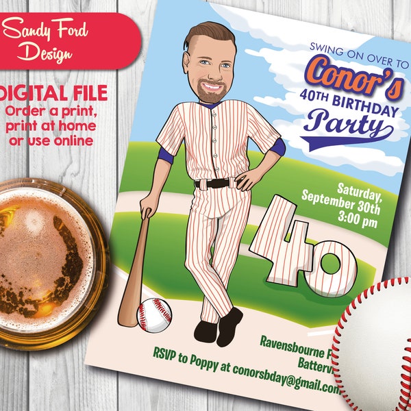 40th Baseball Invitation - Etsy