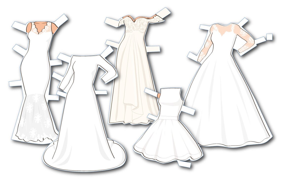 Bridal Shower Paper Doll Kit - Bachelorette Party Favor - Printable ...