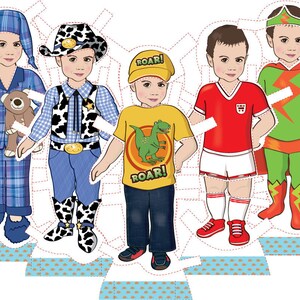 Toddler Boy's Personalized Paper Doll Kit Printable - Etsy