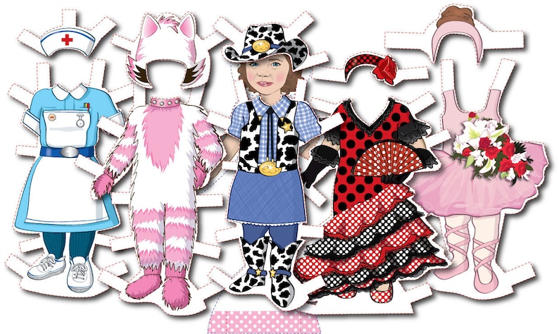 Toddler's Personalized Paper Doll Kit - Printable - DIGITAL FILES - Etsy