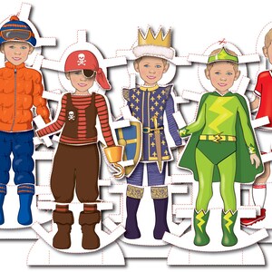 Boy's Personalized Paper Doll Kit - Printable - DIGITAL FILES - Etsy