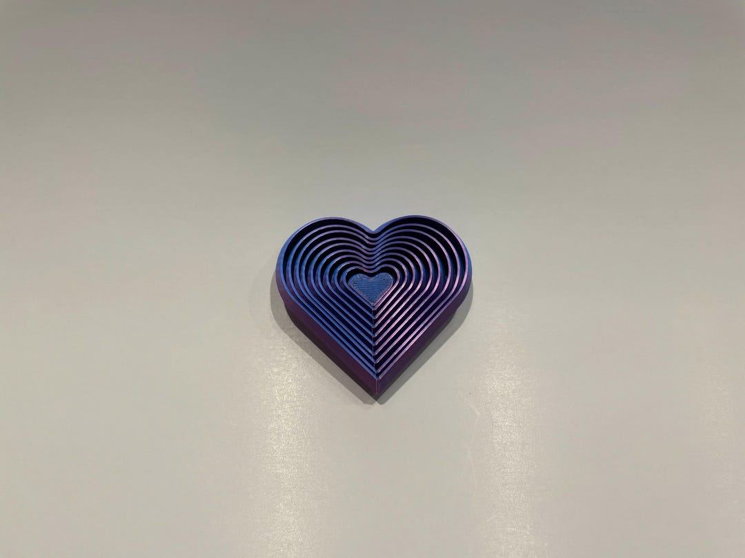 3D Printed Heart Fidget Toy Cute Dual-colour (blue/pink) Silk Finish - Etsy