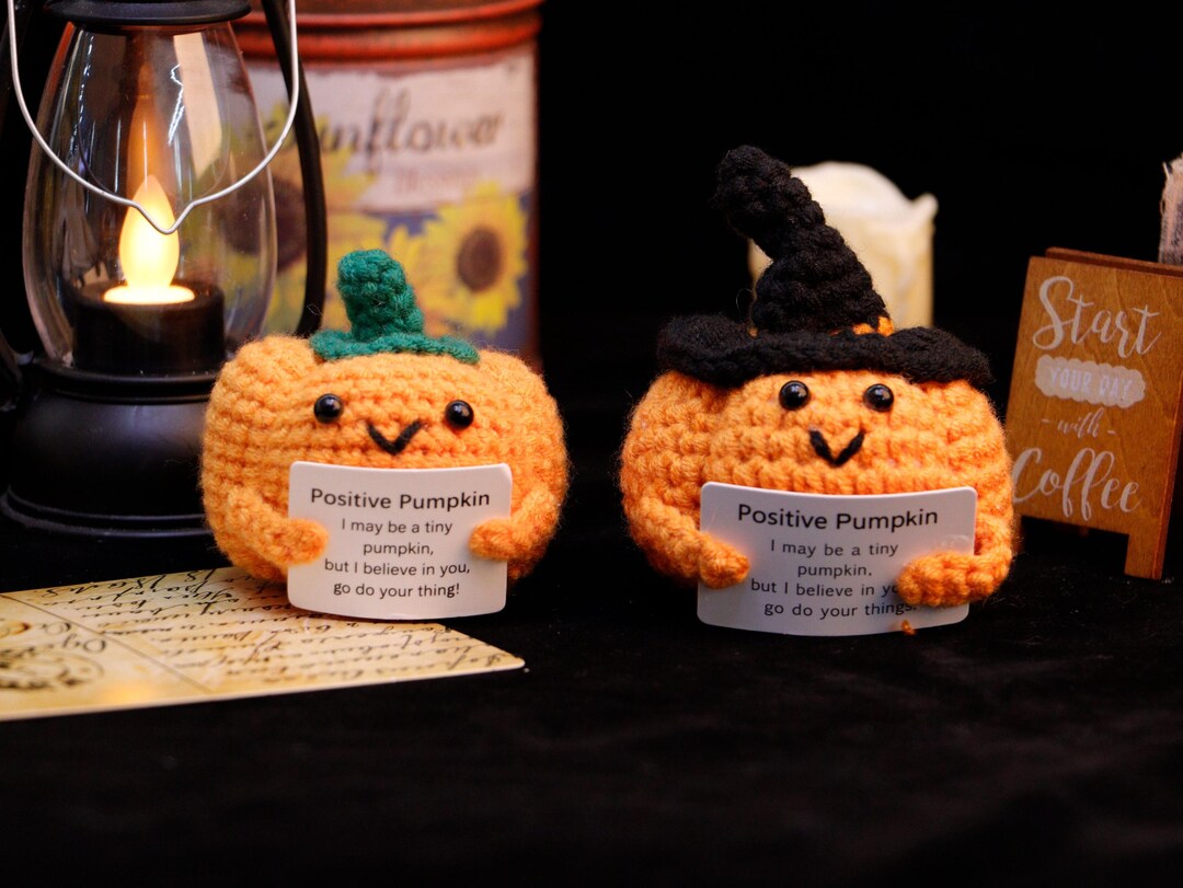 Pumpkin Crochet Emotional Support, Halloween Ghost Doll, Cute Crochet ...