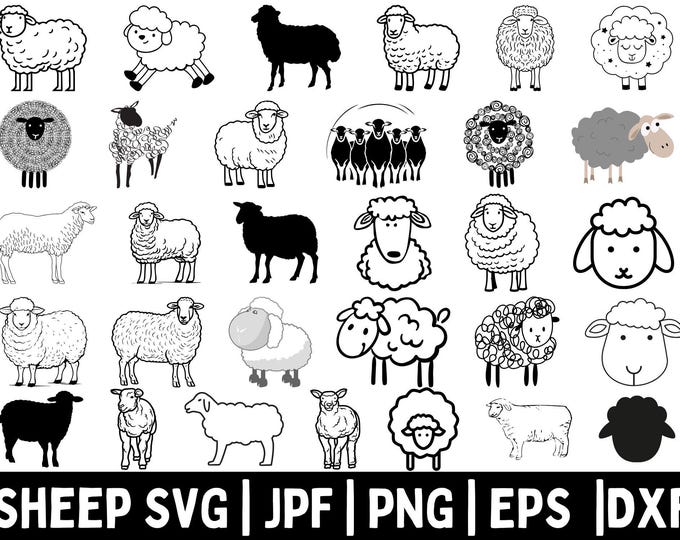 100 Sheep SVG Bundle, Sheep Dxf, Sheep Png, Sheep Eps, Sheep Vector ...
