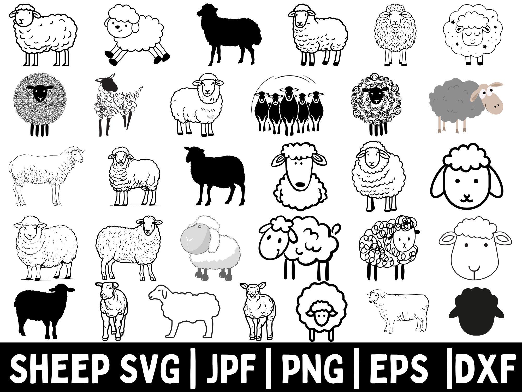 Sheep SVG Bundle, Sheep Dxf, Sheep Png, Sheep Eps, Sheep Vector, Sheep ...