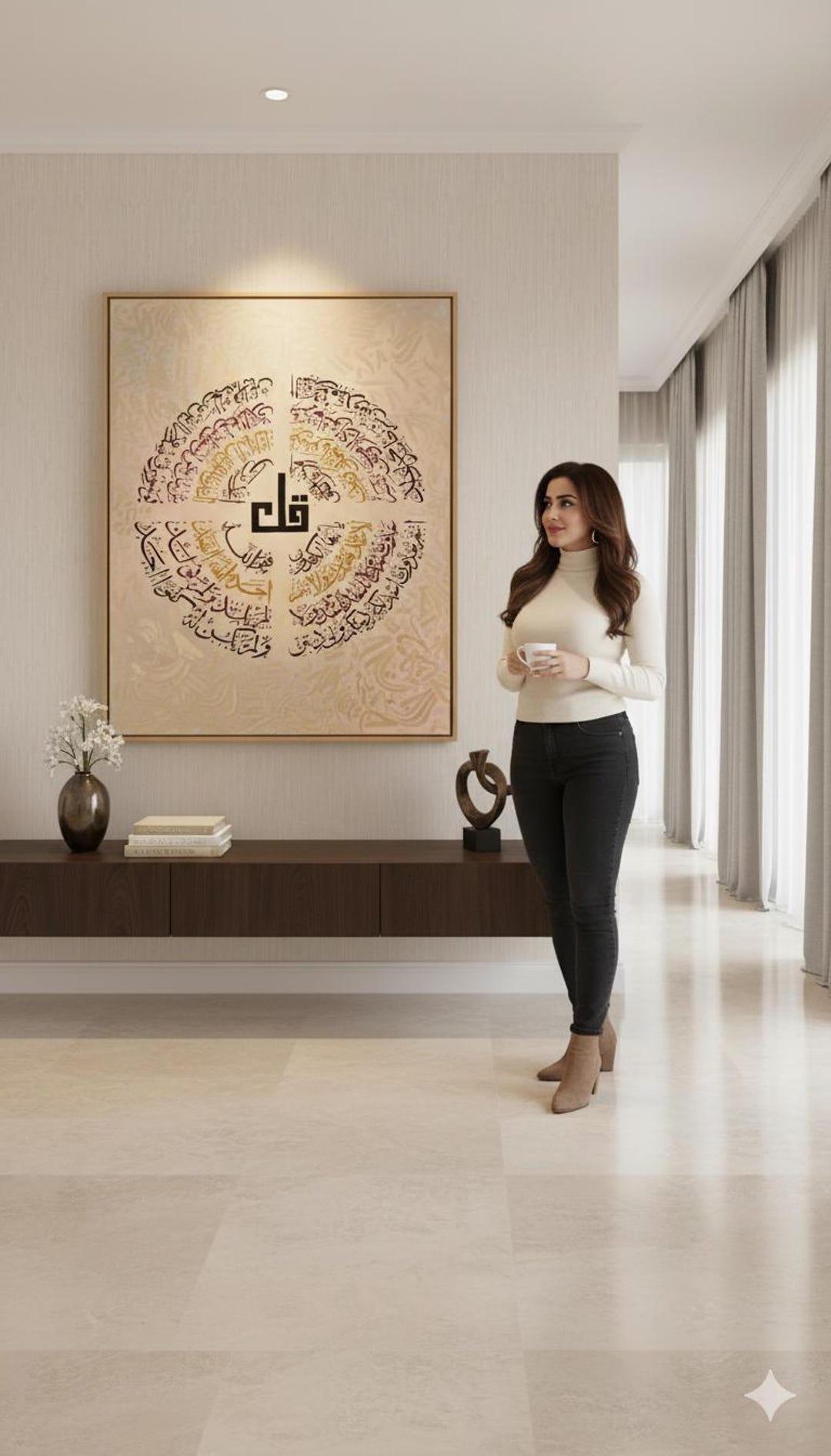 Original Islamic Calligraphy Painting, Char Qul Quran Art, Muslim Home ...