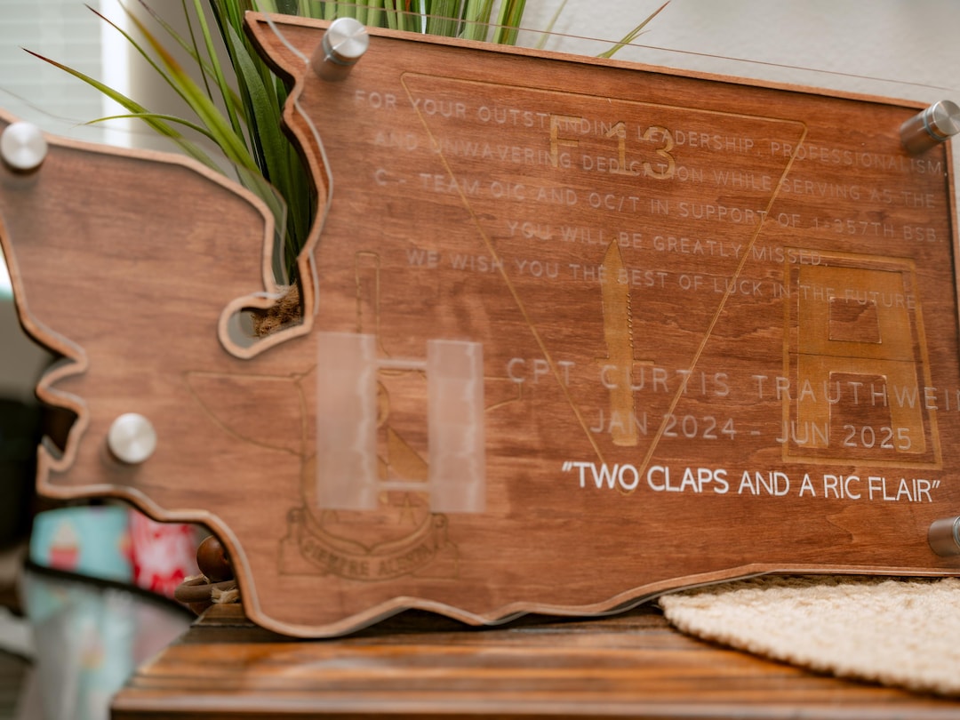 Personalized Military Plaque: Wood & Acrylic Farewell Gift - Etsy