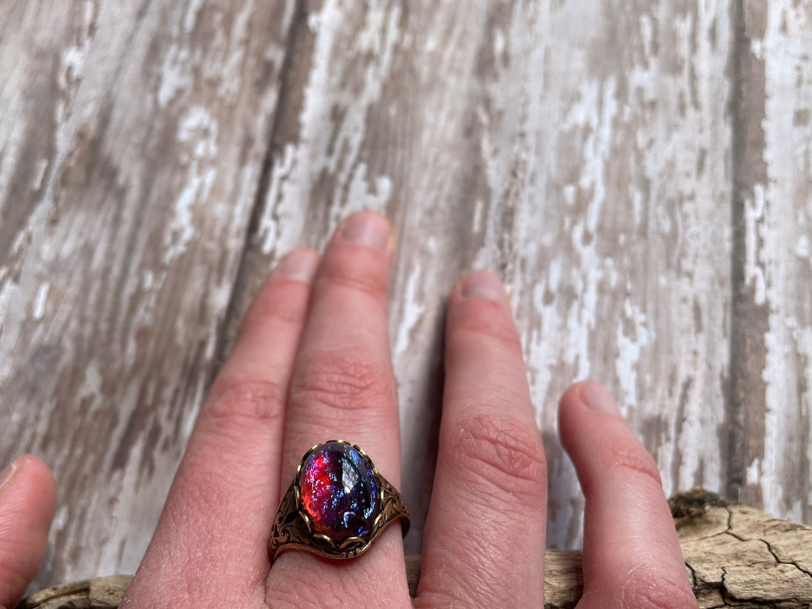 Dragon's Breath Ring Fire Opal Ring Fire and Lace Ring - Etsy