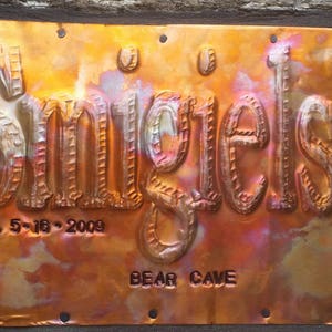 Bear's Cave Sign, Copper Sign, Custom Sign, Anniversary Gift, Guy Sign ...