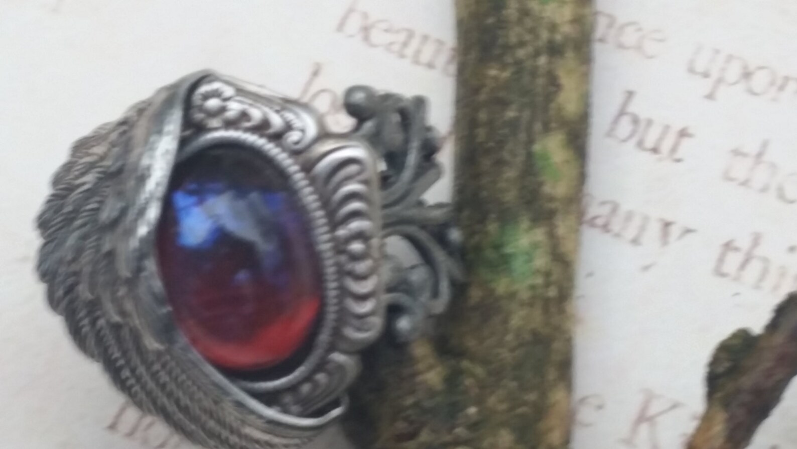 Angel Wing Ring, Dragon Breath Ring, Mexican Fire Opal Ring, Gothic ...