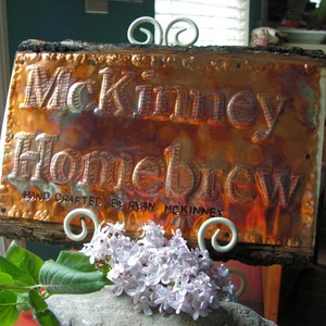 Copper Sign, Father's Day Gift, Homebrew Sign, Barn Wedding, Man Cave ...