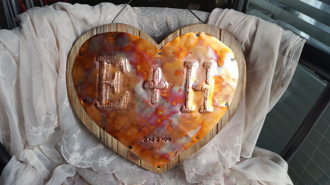 Copper Sign, Heart Sign, Barn Wedding, Custom Sign, 7th Anniversary ...