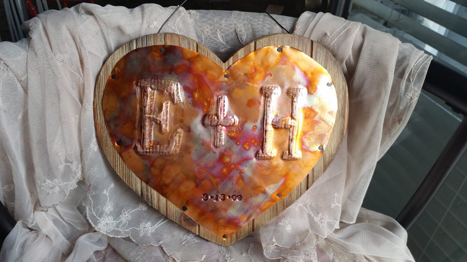 Copper Sign Heart Sign Barn Wedding Custom Sign 7th - Etsy