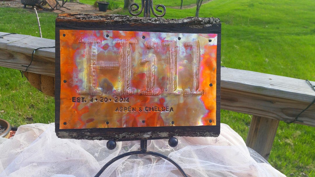 Custom Copper Sign, Personalized Wedding Gift, 7th Anniversary Wall ...