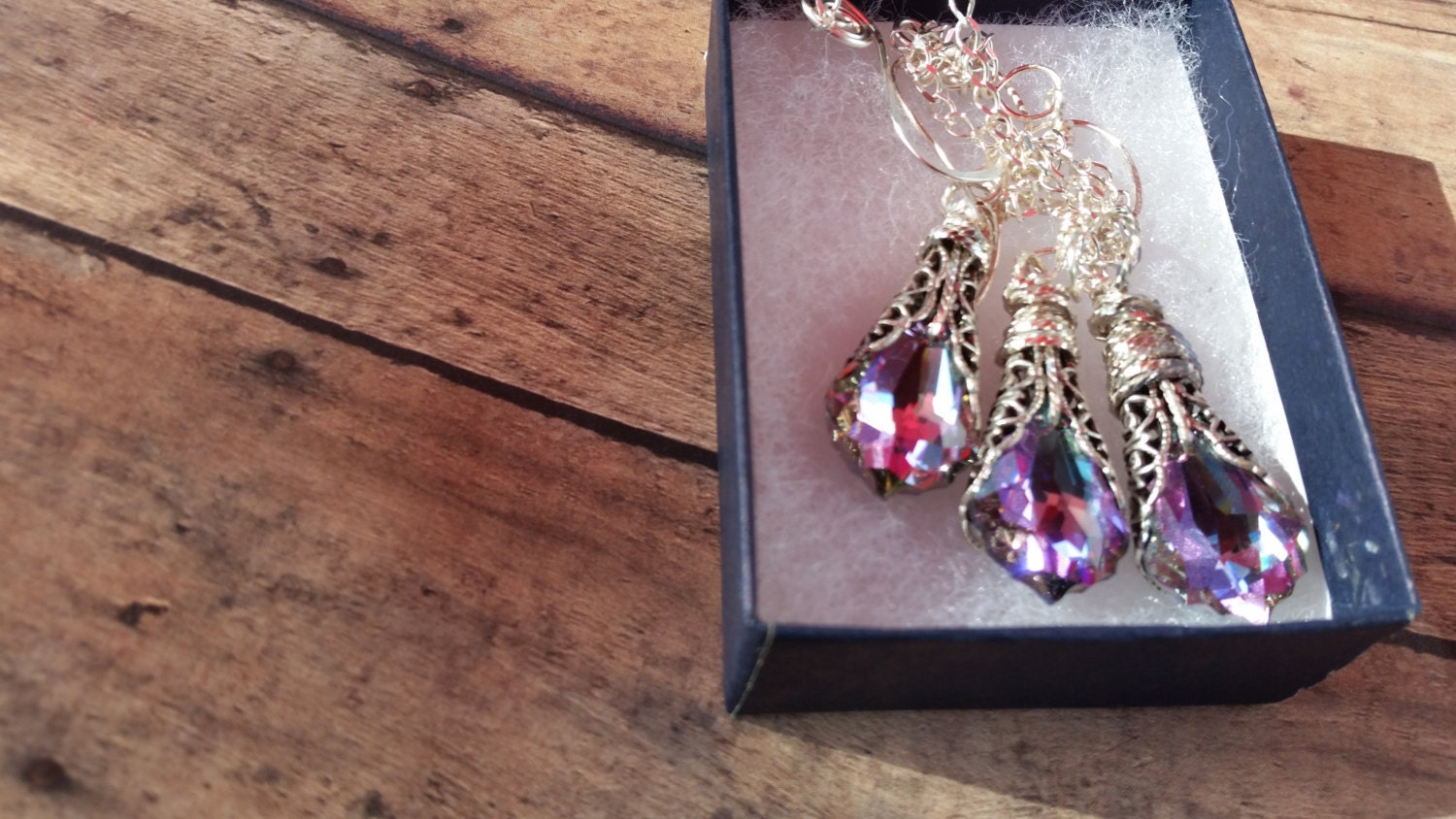 Alexandrite Jewelry set Lilac and Blue Necklace | Etsy