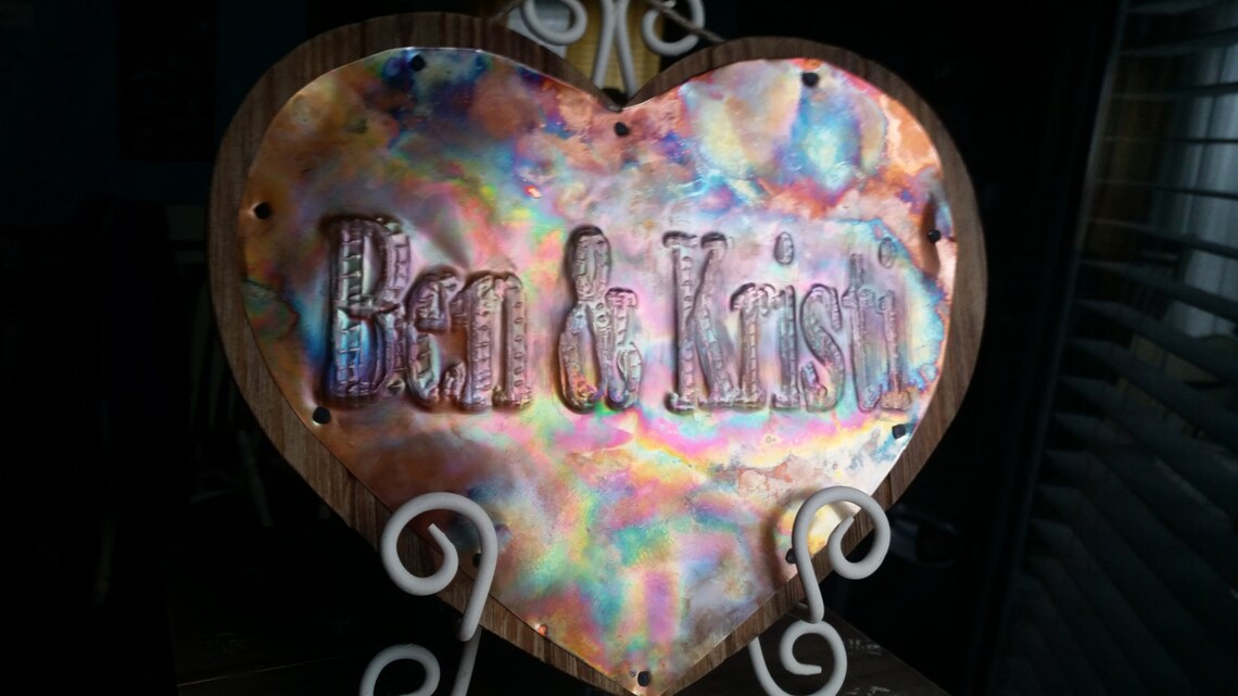 Copper Sign Heart Sign Barn Wedding Custom Sign 7th - Etsy