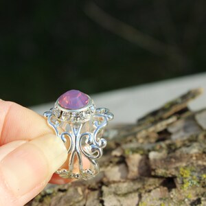 Burning Purple Opal Ring, Opal Ring, Purple Ring, Victorian Ring, Fire ...