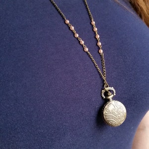 Watch Necklace, Locket, Locket Necklace, Clock Necklace, Weddings ...