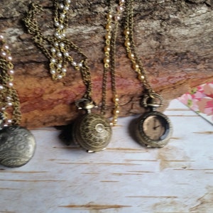 Watch Necklace, Locket, Locket Necklace, Clock Necklace, Weddings ...