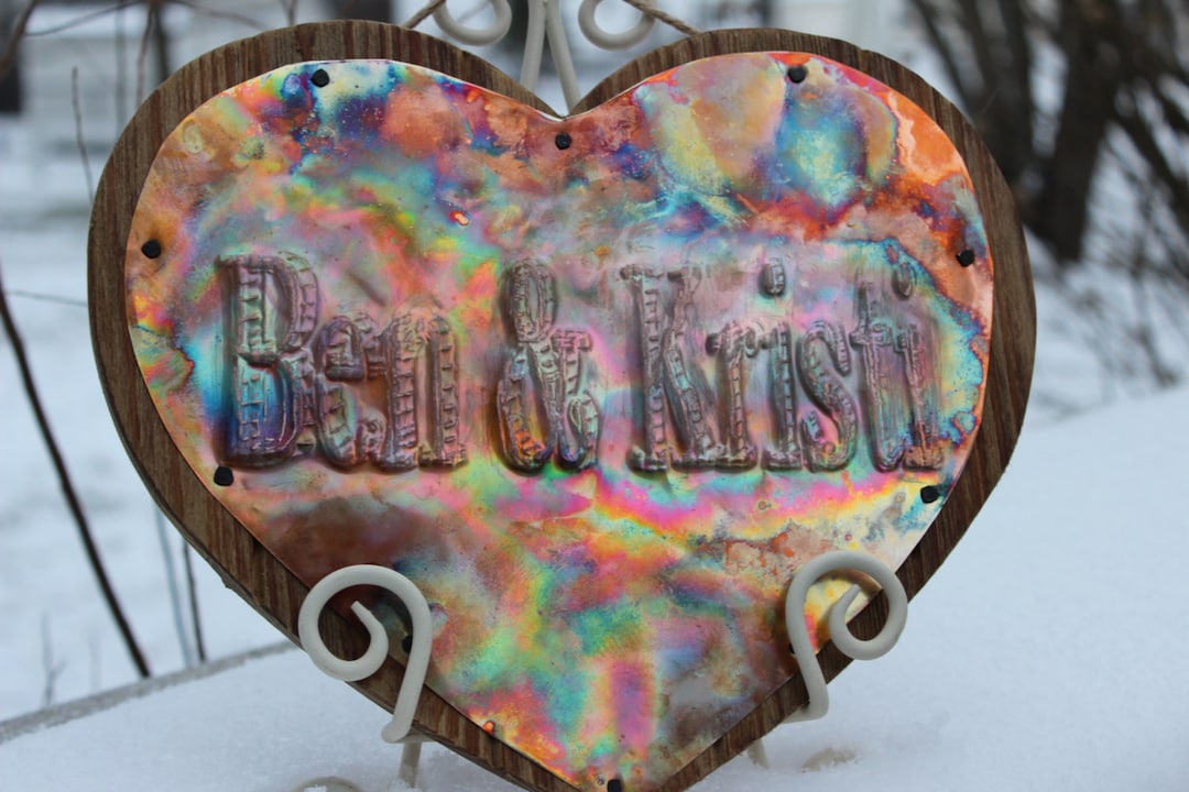 Heart Sign, Custom Sign, Heart Copper Sign, Girlfriend Gift, Boyfriend ...