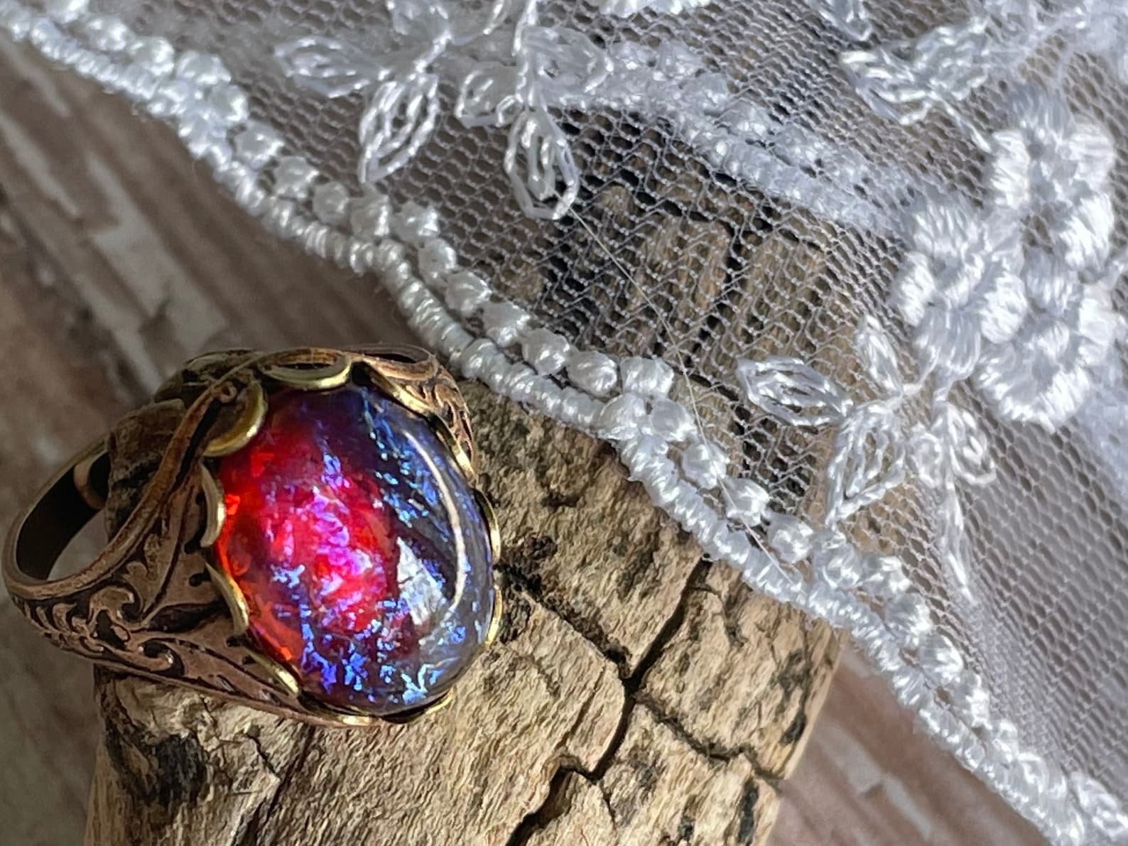 Dragon's Breath Ring Fire Opal Ring Fire and Lace Ring - Etsy