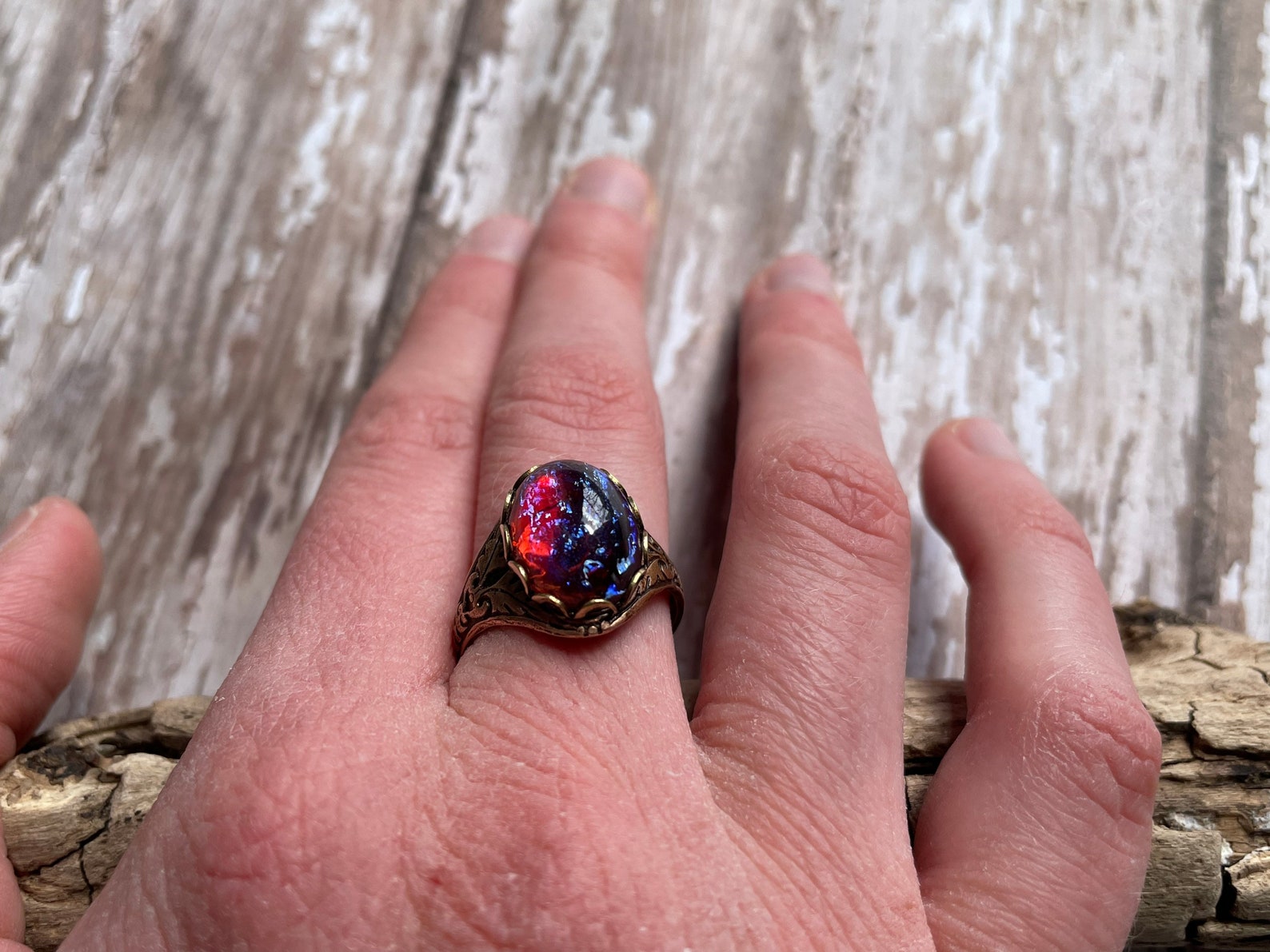 Dragon's Breath Ring Fire Opal Ring Fire and Lace Ring - Etsy