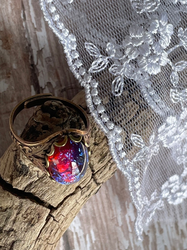 Dragon's Breath Ring Fire Opal Ring Fire and Lace Ring - Etsy