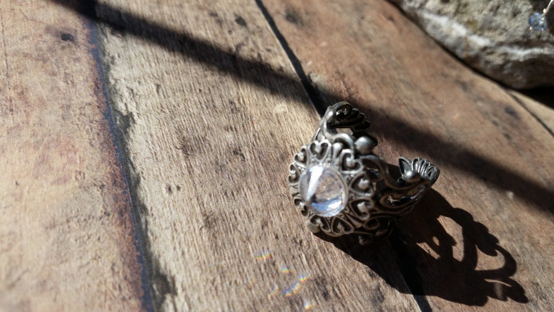 Queen of Hearts Gone Mad Ring, Mad Hatter Ring, Vintage, Filigree Ring ...