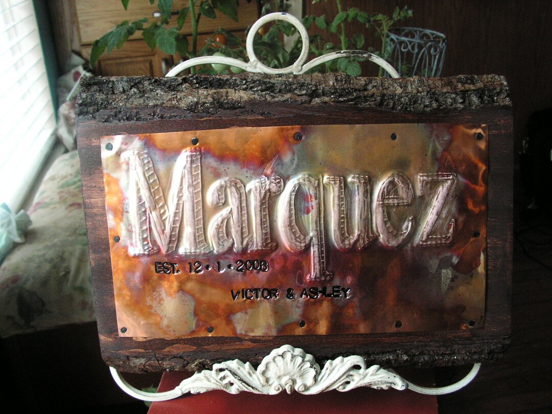 Copper Sign Custom, Name or Phrase Wood Sign, Wedding Sign, Anniversary ...