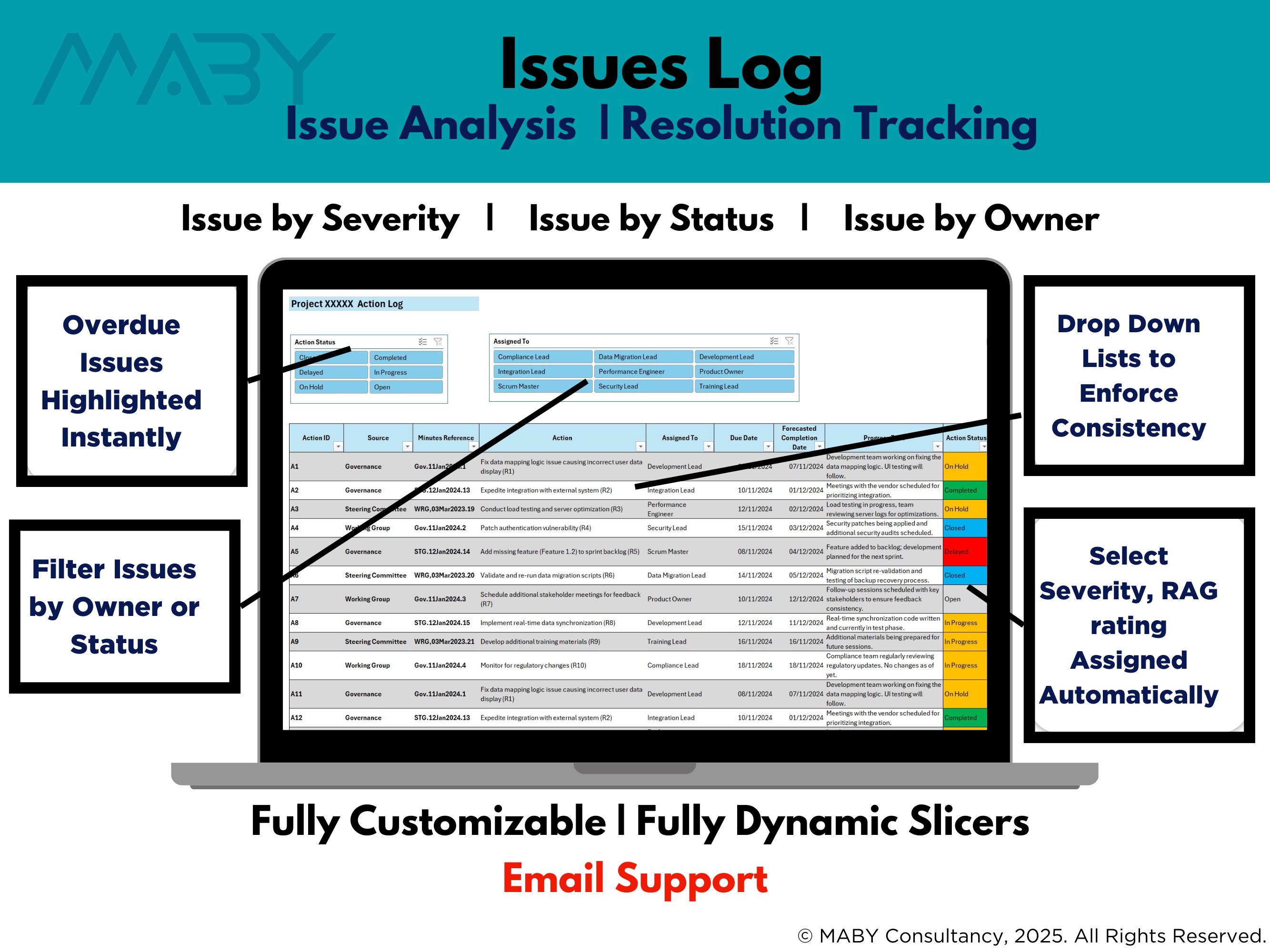 Risk Assessment, Risk Log, Issue Log, Project Management, RAID Log, PMO ...