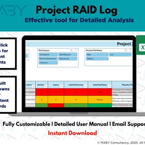 Risk Assessment, Risk Log, Issue Log, Project Management, RAID Log, PMO ...