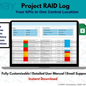 Risk Assessment, Risk Log, Issue Log, Project Management, RAID Log, PMO ...