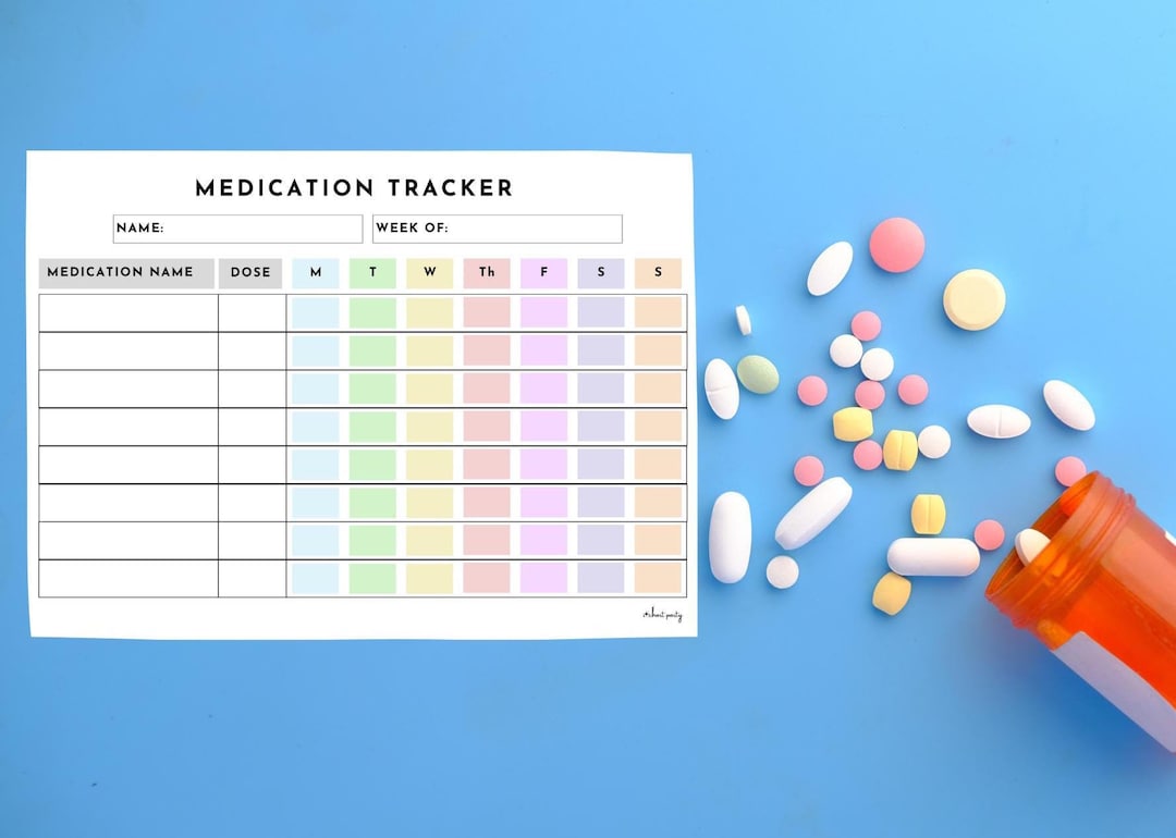 Once-daily Medication Tracker - Printable Digital Download, Medication ...