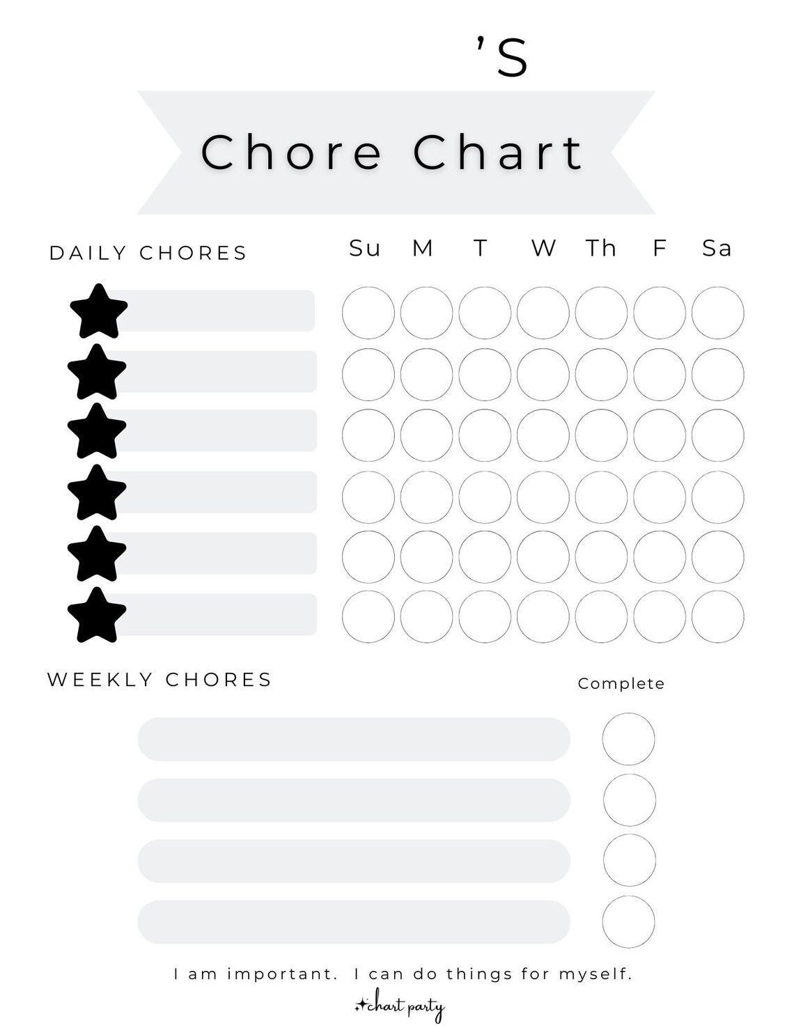 Kids Daily and Weekly Chore Chart, Responsibility, to Do List ...