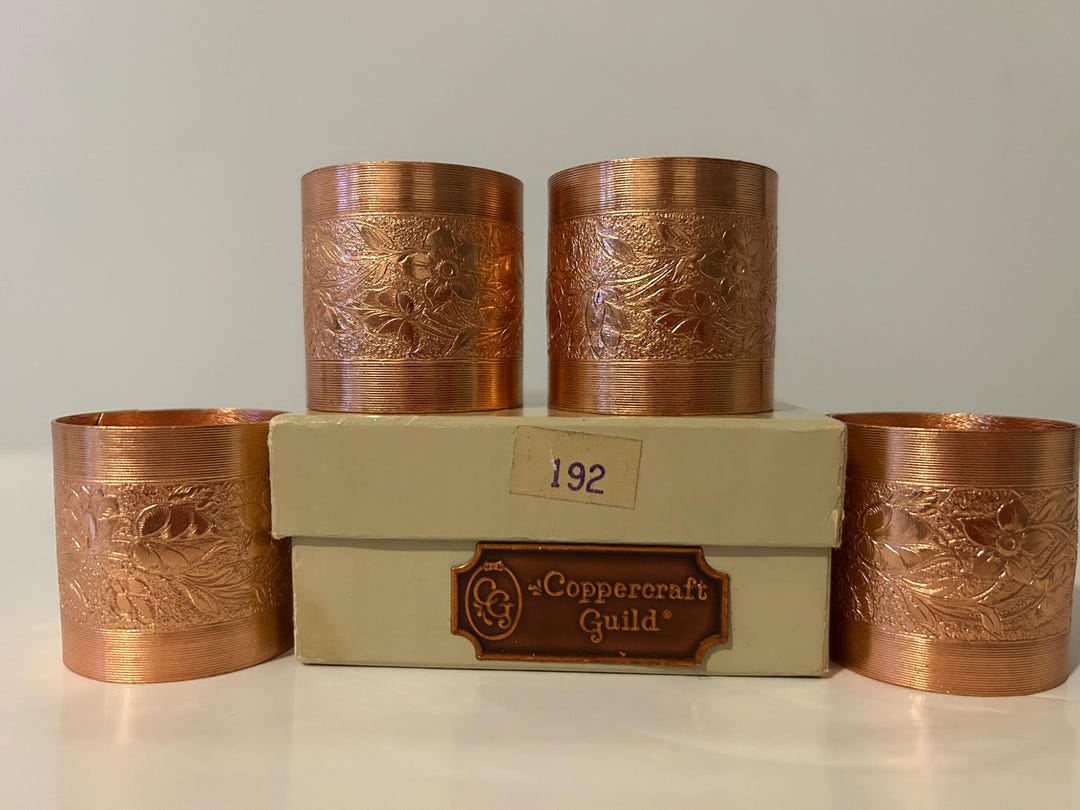 Coppercraft Guild Vintage Embossed Copper Napkin Holders Original Box ...