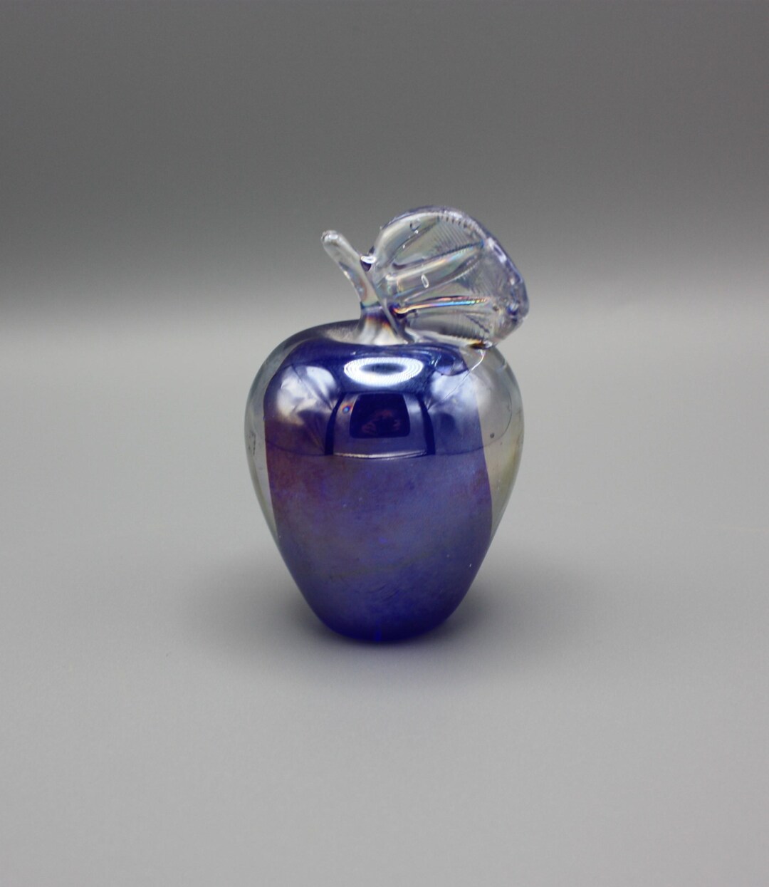 Vintage Glass Apple Made From Mt St Helens Ash. Amazing Deep Blue Glass ...