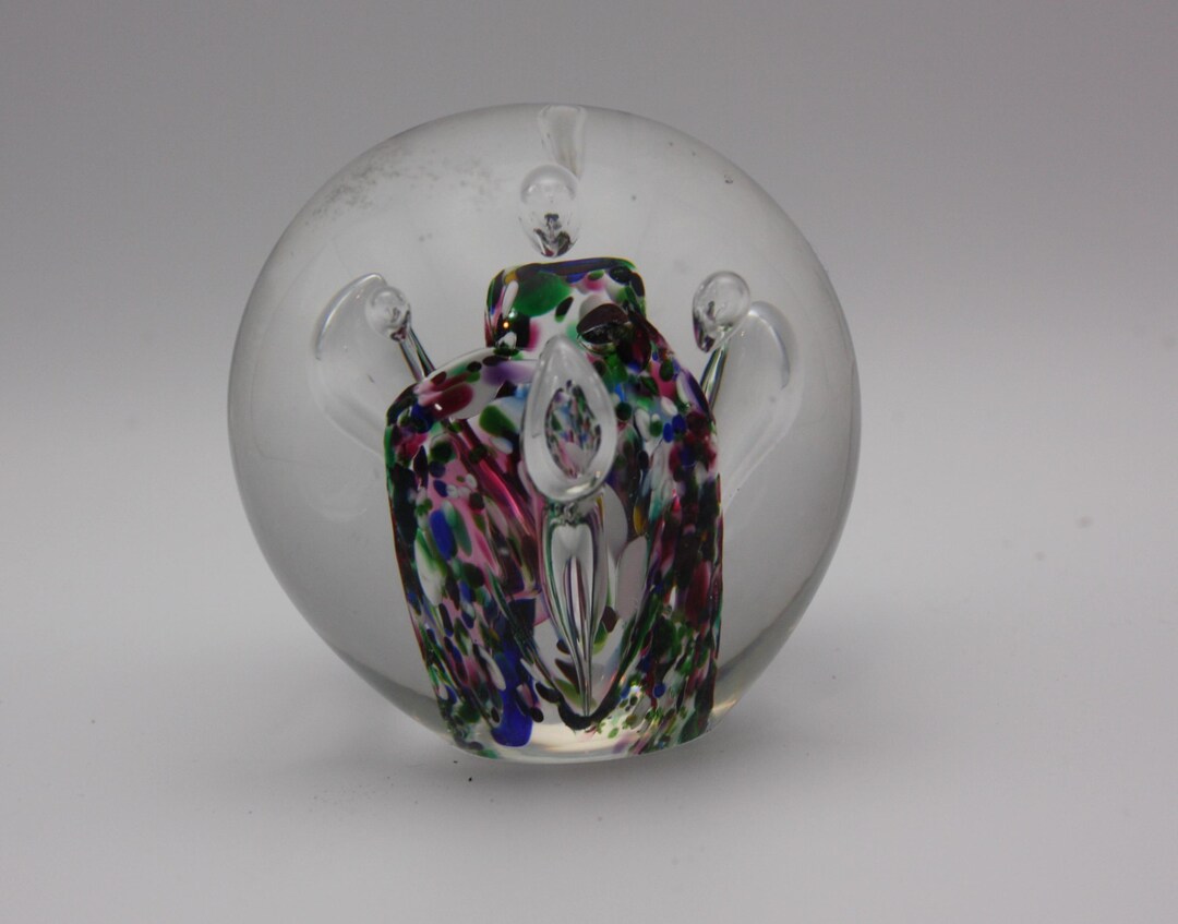 Vintage Adam Jablonski Signed Paperweight 3" Amazing Colors - Etsy