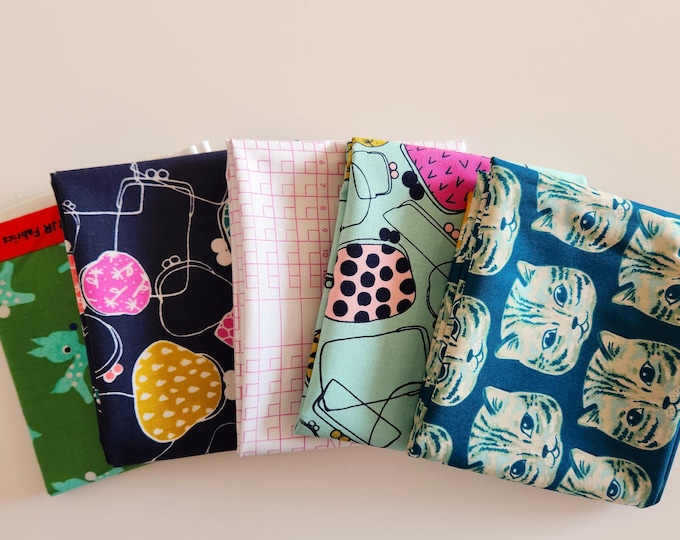 5 Fqs Ruby Star Society Reading Nook Cats Meow Meow Cotton + Steel ...