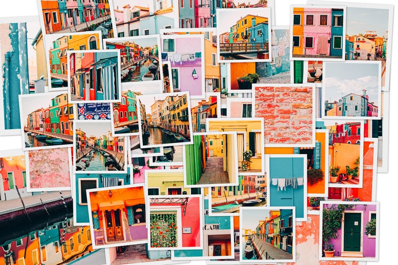 DIGITAL PHOTO COLLAGE Kit / Set of 50 Photos From Burano | Etsy