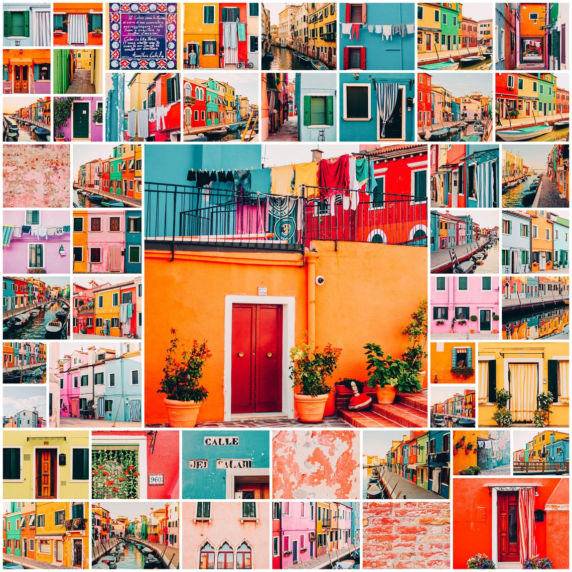 DIGITAL PHOTO COLLAGE Kit / Set of 50 Photos From Burano | Etsy