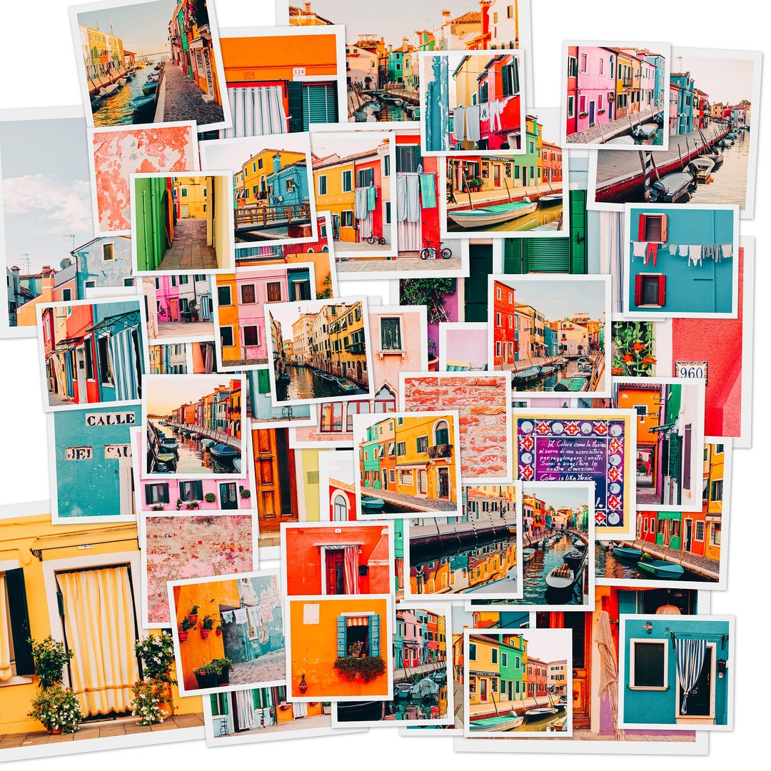 Photo Collage Kit: Set of 50 Photos From Burano (venice, Italy ...