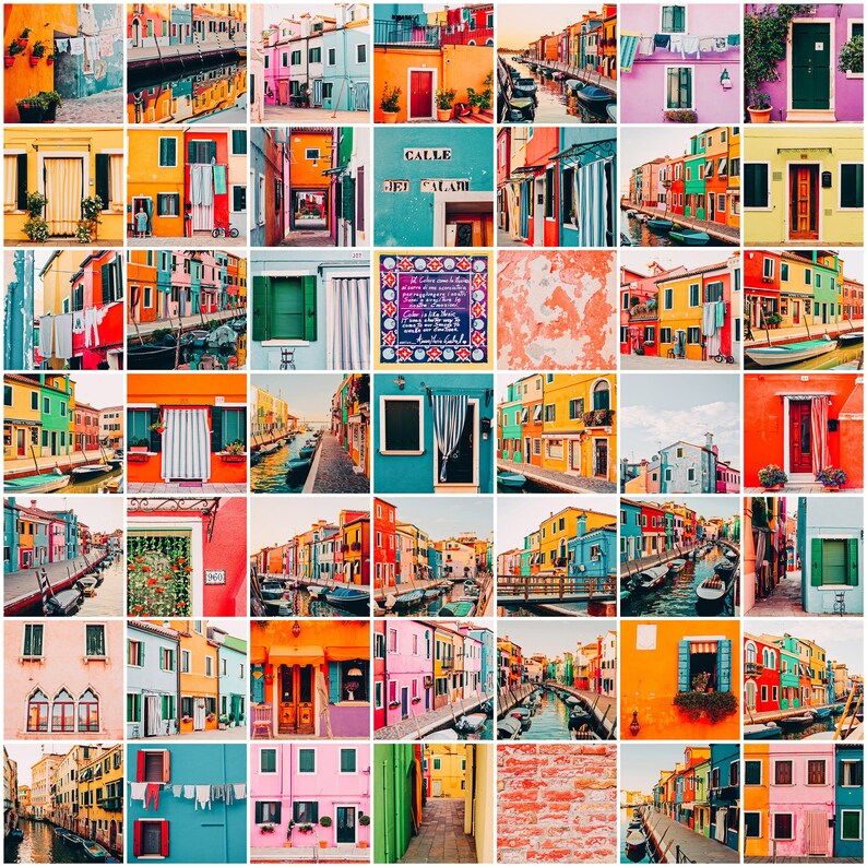 DIGITAL PHOTO COLLAGE Kit / Set of 50 Photos From Burano | Etsy